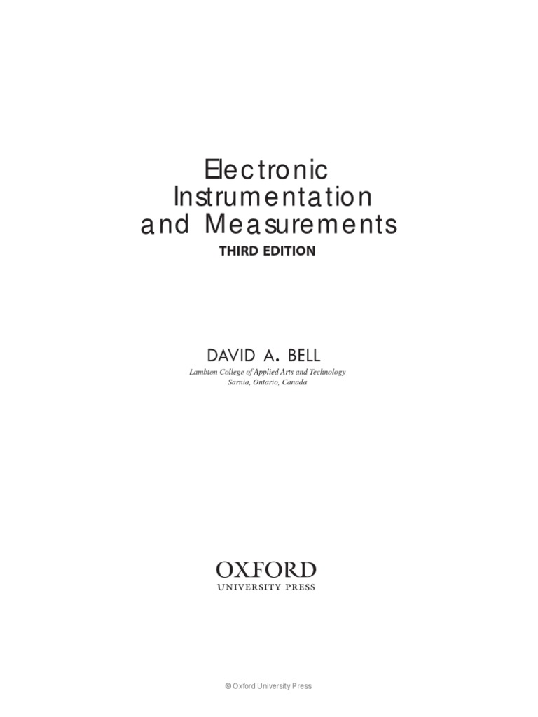 Electronic Instrumentation and Measurements: David A. Bell | PDF | International System Of Units ...