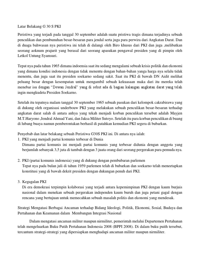 Analisis G30S/PKI dan Strategi NKRI | PDF | Politik