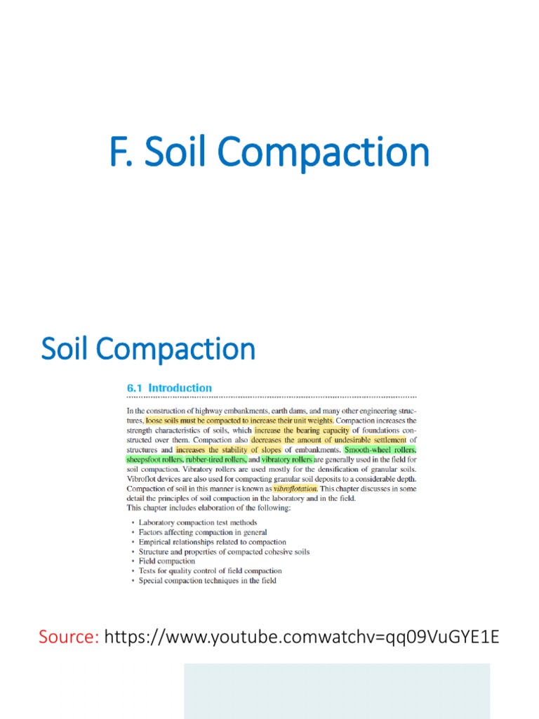 F. Soil Compaction | PDF | Soil | Geotechnical Engineering