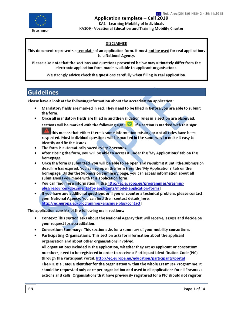 Sample Version of The Application Form 0 | PDF | Vocational Education ...