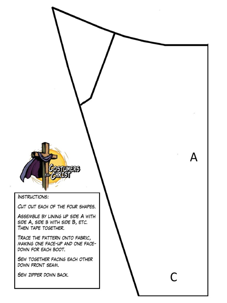 Boot Pattern | PDF | Sewing | Seam (Sewing)