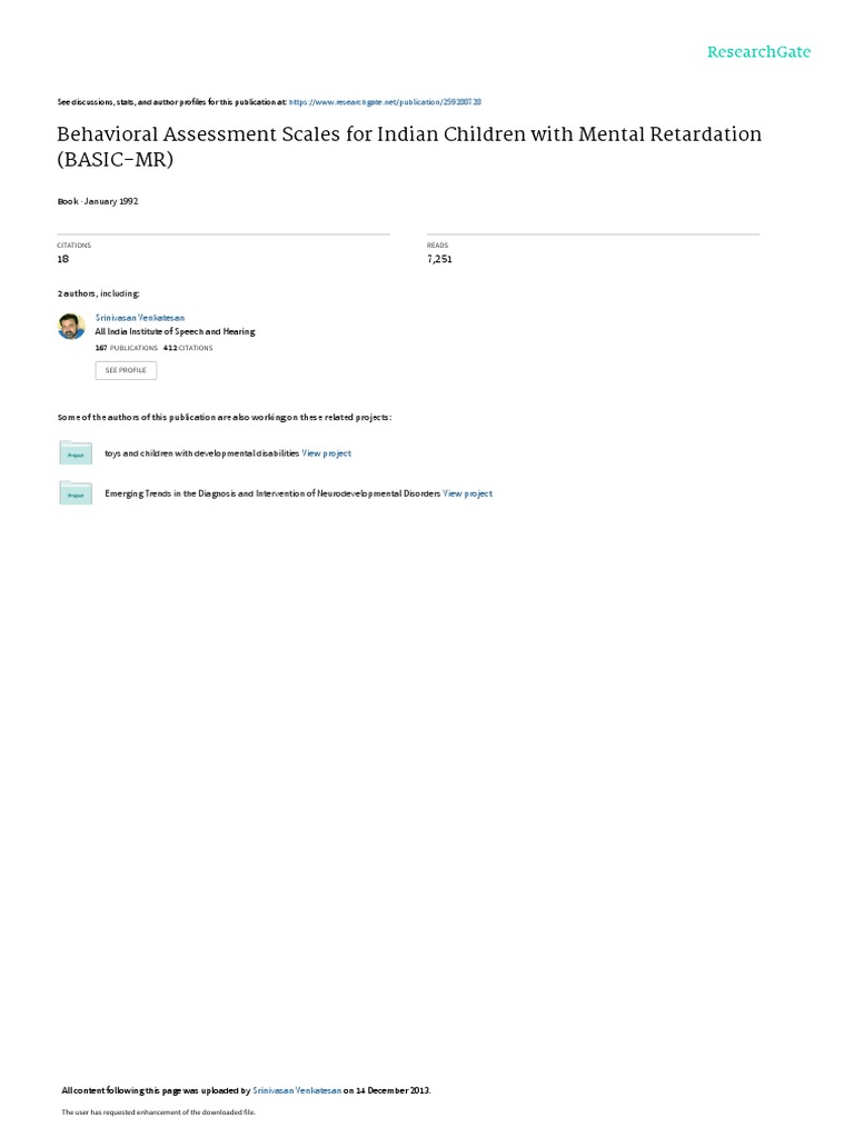 Basic MR PDF | PDF | Psychological Evaluation | Intelligence Quotient