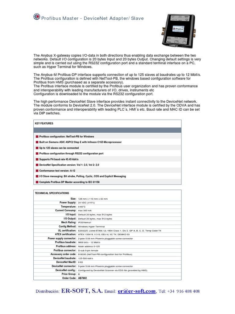 Profibus Master - Devicenet Adapter/Slave | PDF | Bit Rate | Physical ...