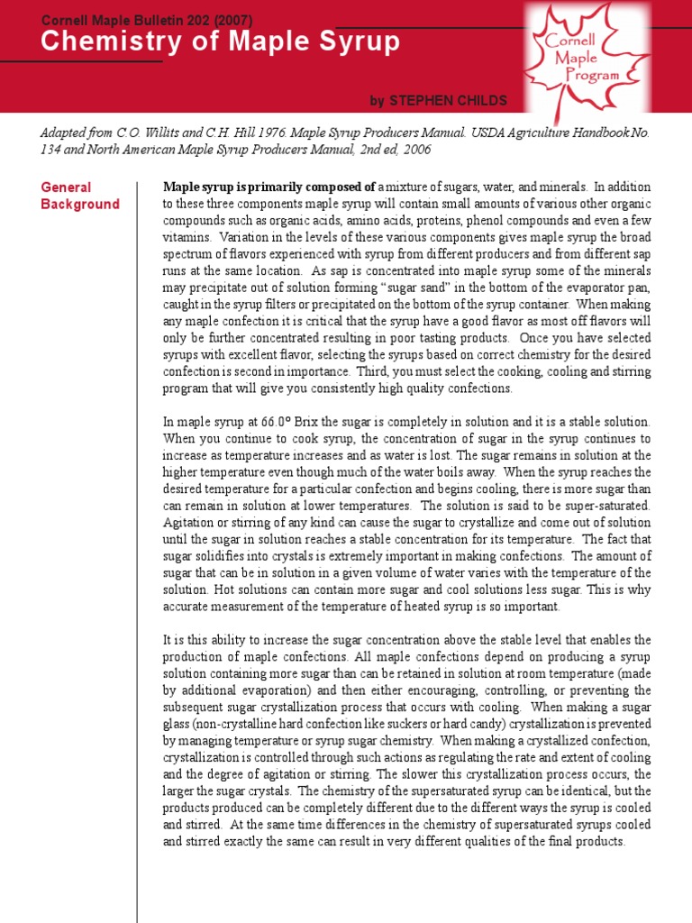 Maple Syrup Research Pdf Maple Syrup Sucrose