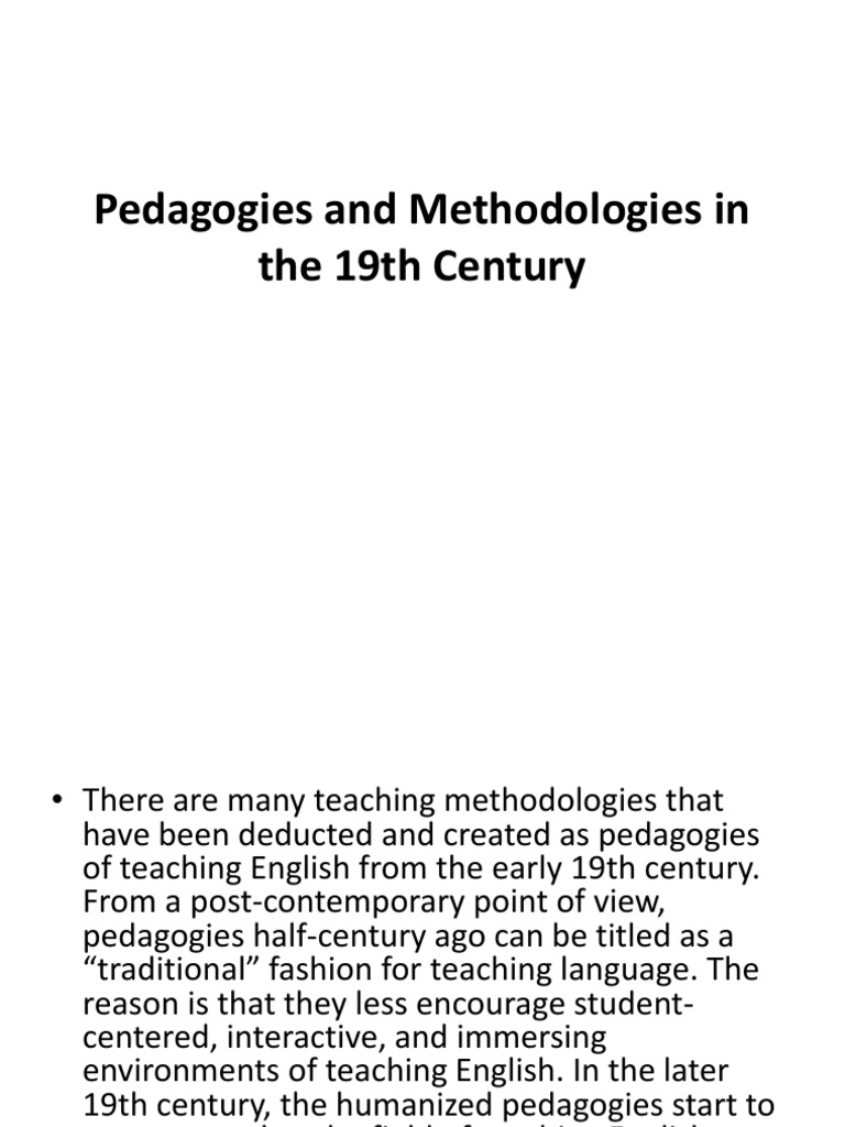 19th Century Teaching Methodologies | PDF | Psycholinguistics | Applied ...