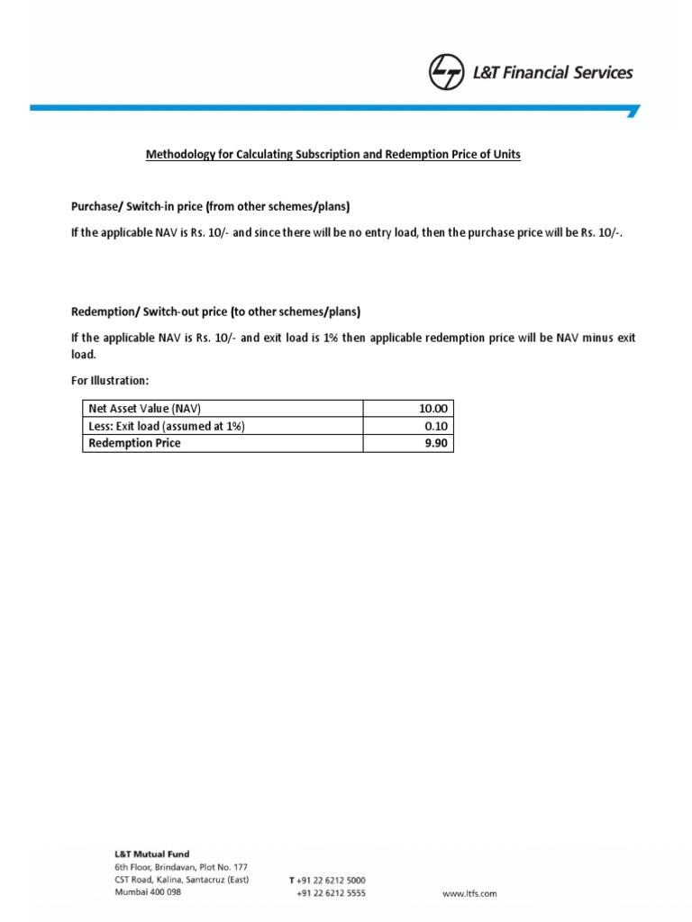 Subscription & Redemption Pricing Guide | PDF | Business