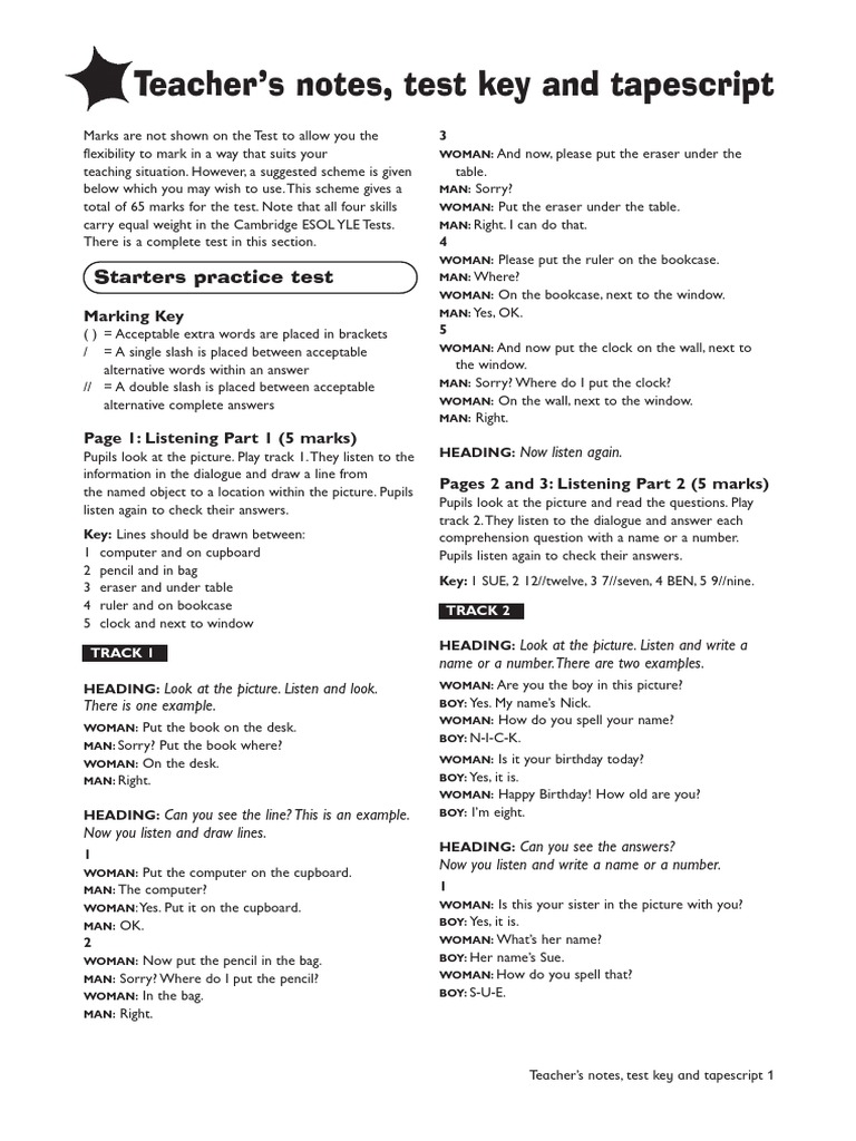 Teacher's Notes, Test Key and Tapescript | PDF