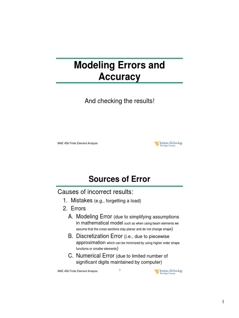 Modeling Errors and Accuracy: Sources of Error | PDF | Finite Element ...