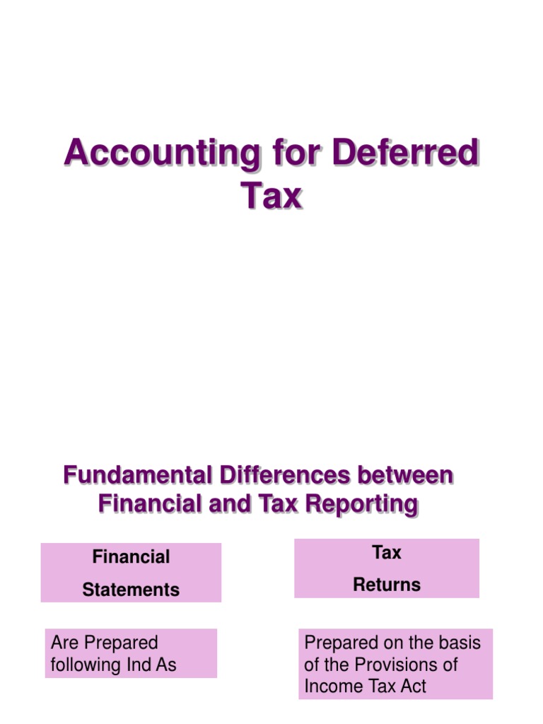 Accounting For Deferred Tax | PDF | Deferred Tax | Tax Expense