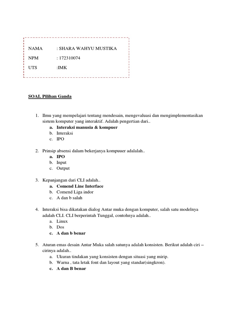 Tugas UTS IMK Shara | PDF