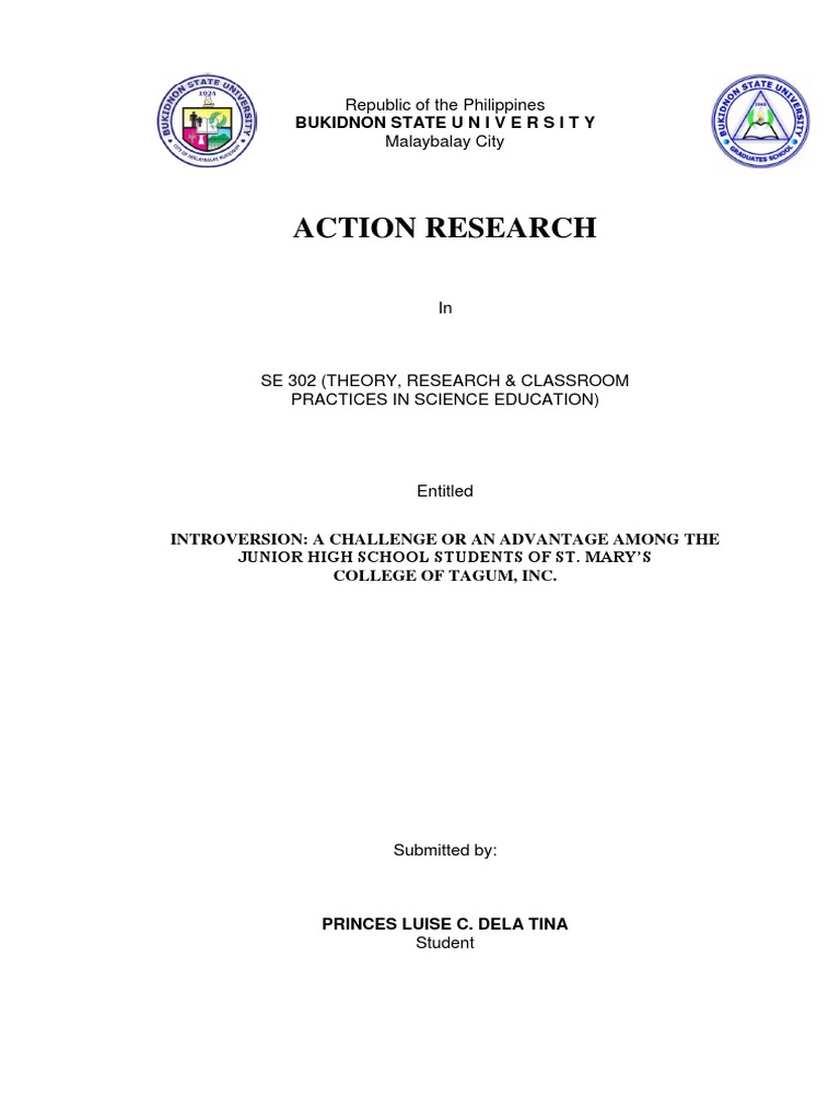 Action Research: Bukidnonstateuniversity | PDF | Extraversion And ...