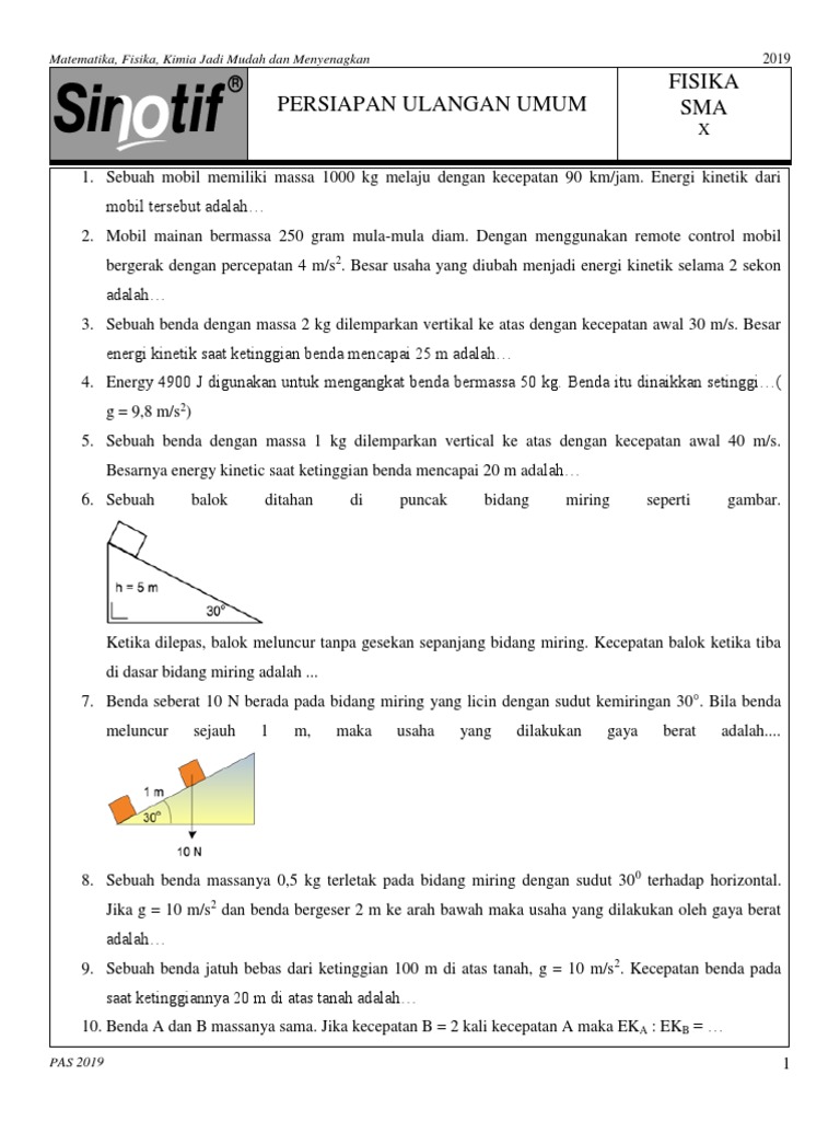 Persiapan Ulangan Umum Sman 112 | PDF | Sains & Matematika