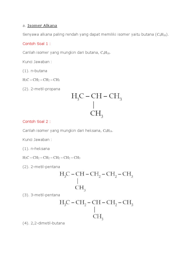 Isomer Alkana Alkena Alkuna | PDF