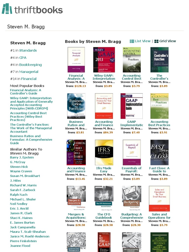 Steven M. Bragg Books and Career Highlights | PDF | Accounting | Inventory