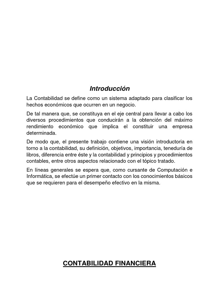 Informe Contabilidad Financiera | PDF | Contabilidad | Contabilidad ...
