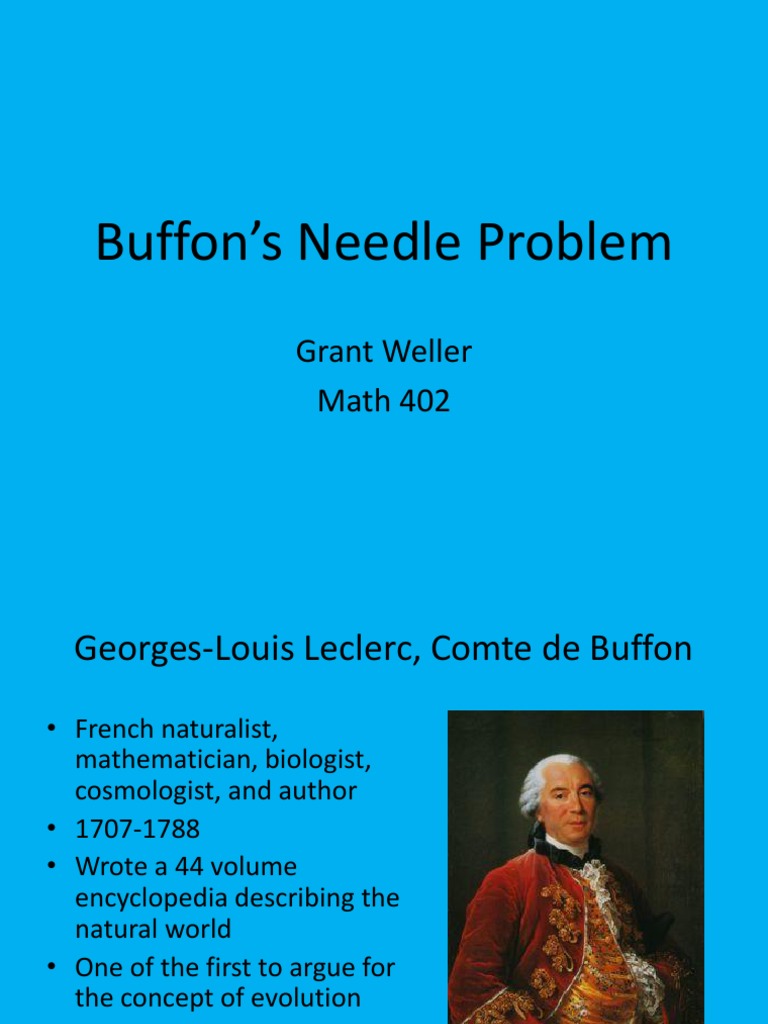 Buffons Needle Problem | PDF | Pi | Teaching Mathematics
