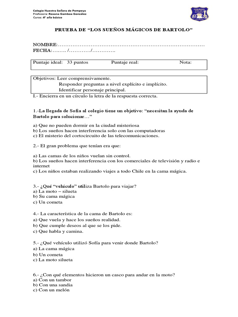 Resolviendo El Misterio De Los Sueños Un Análisis De La Prueba Sobre