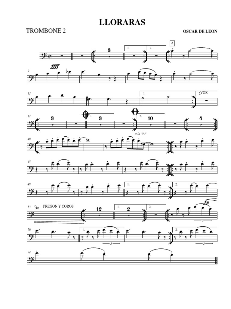 Lloraras Trombone 2 PDF | PDF