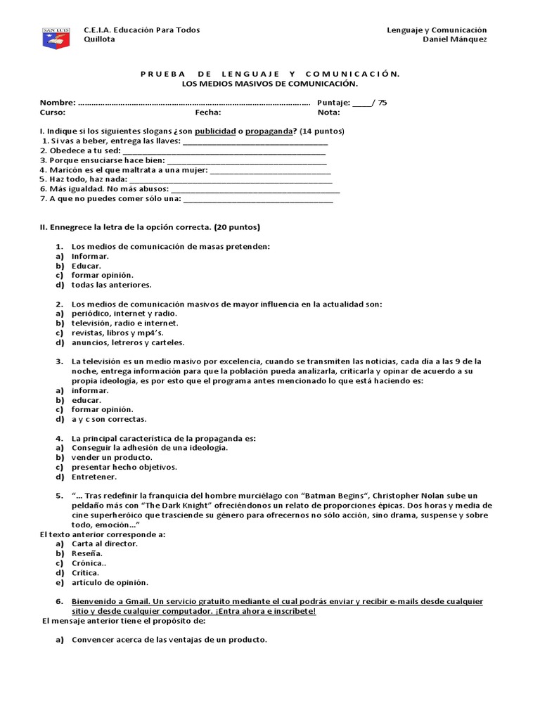 Prueba MMC | PDF | Medios de comunicación) | Medios de comunicación en masa