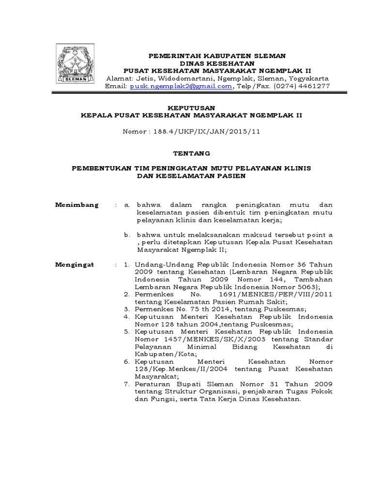 Contoh SK Penanggungjawab Dan Uraian Tugas | PDF