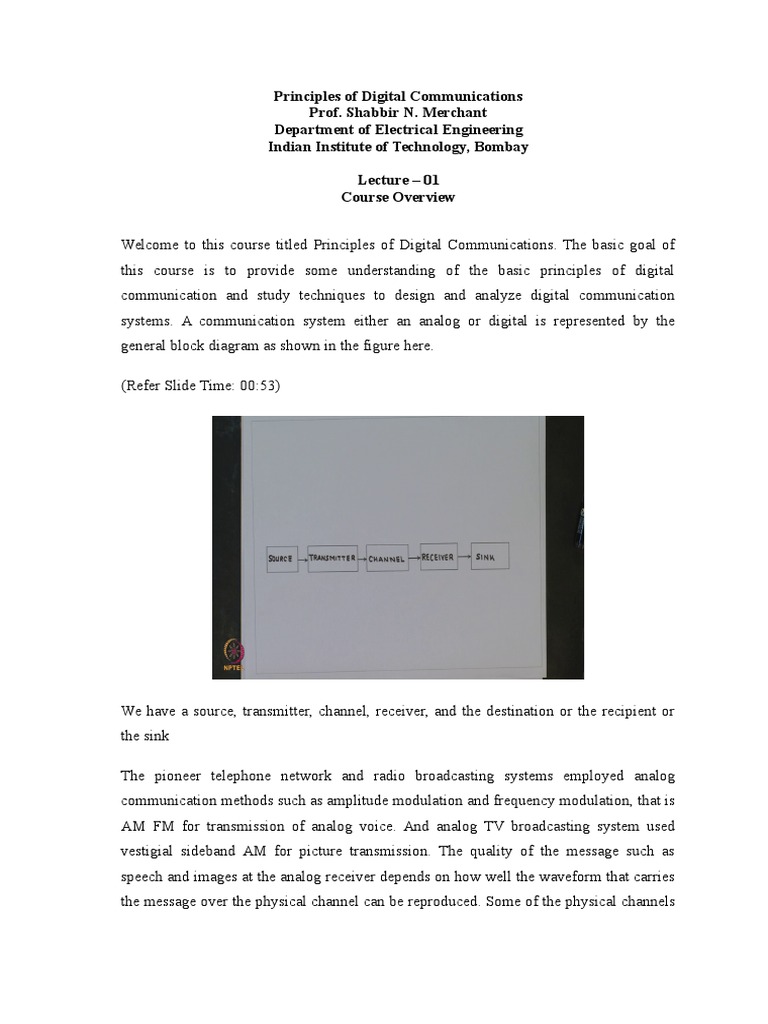 Lec 1 | PDF | Modulation | Digital Signal