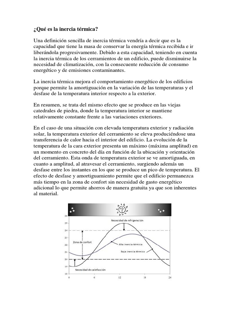Qué Es La Inercia Térmica. | PDF | Temperatura | Hvac