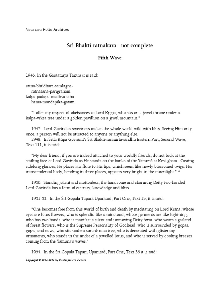 Sri+Bhakti-Ratnakara+ 28not+complete 29 PDF | PDF | Vaishnavism ...