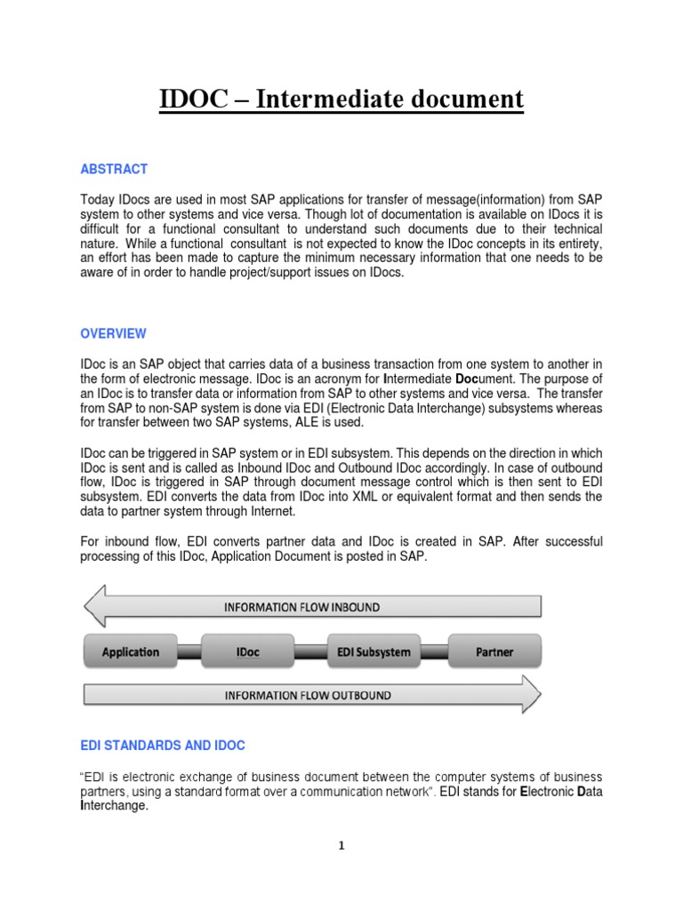 IDOC - Intermediate Document: Interchange | PDF | Electronic Data Interchange | Computer Data