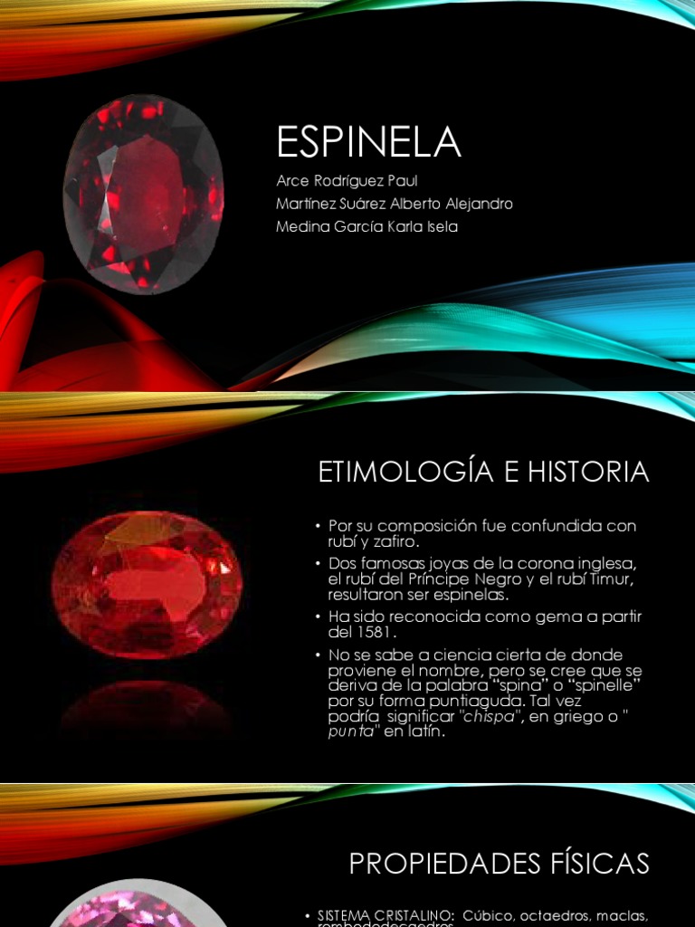 Espinela: Historia y Propiedades | PDF | Minerales | Mineralogía