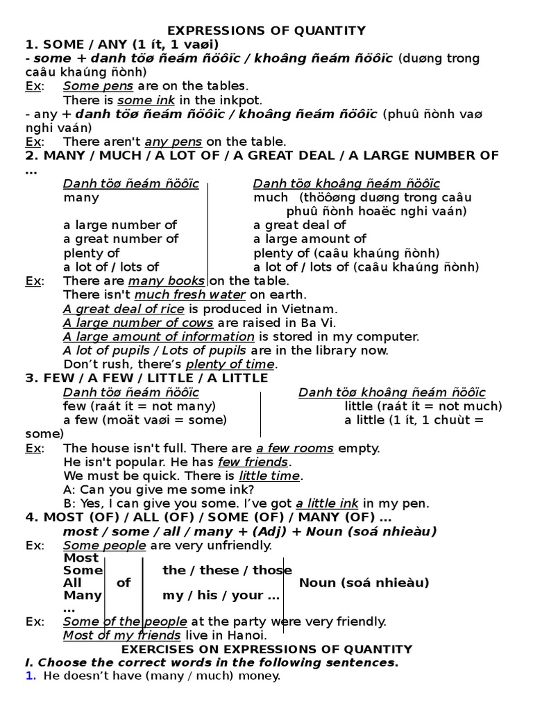 Expressions of Quantity: A Comprehensive Guide to Using Quantifiers in ...
