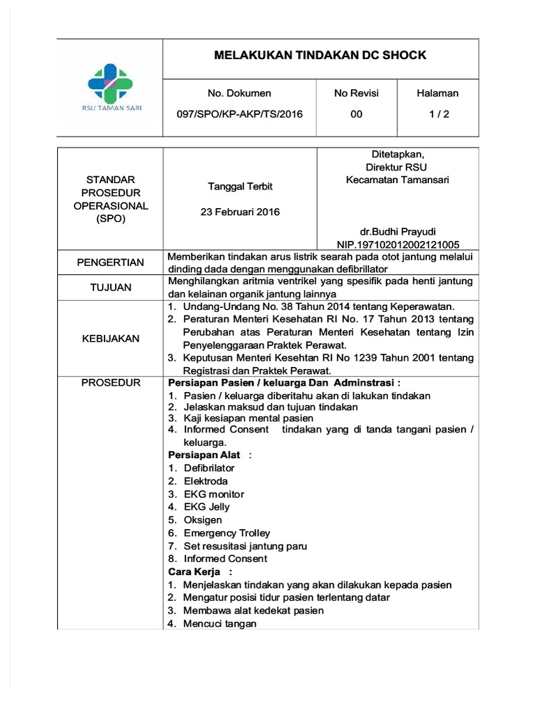 Prosedur DC Shock Medis | PDF