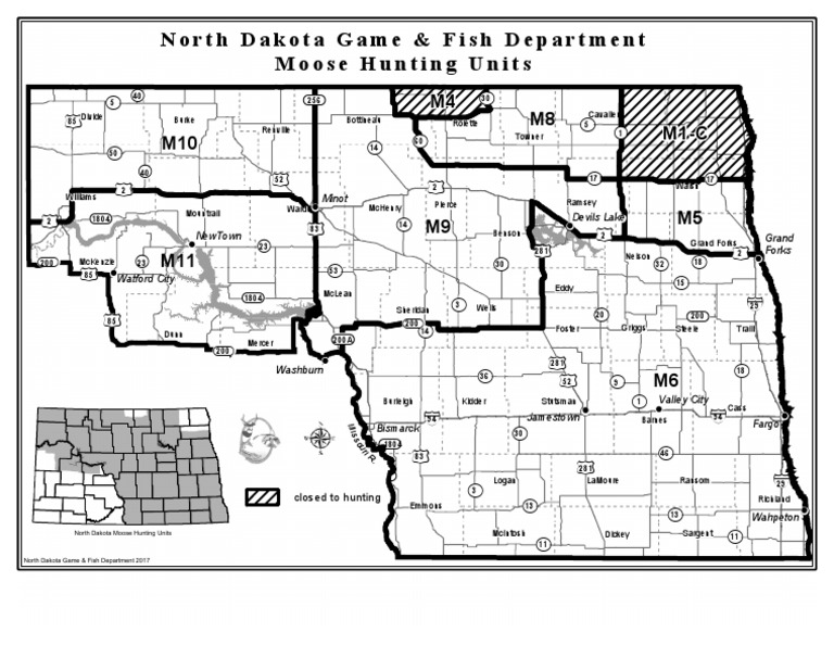 North Dakota Game & Fish Department Moose Hunting Units | PDF