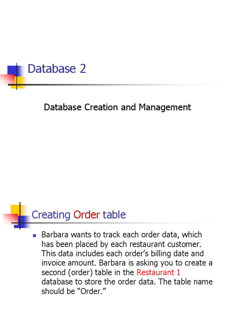 Database 2: Database Creation and Management | PDF | Information ...
