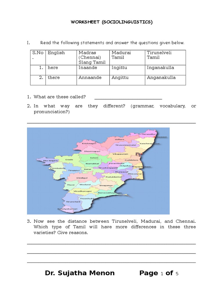 Worksheet Sociolinguistics | PDF | Linguistics | Semiotics