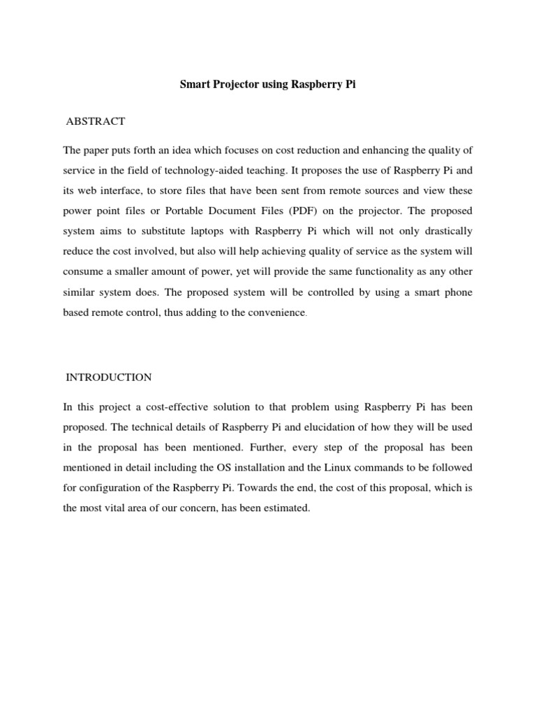 Raspberry Pi Projector | PDF