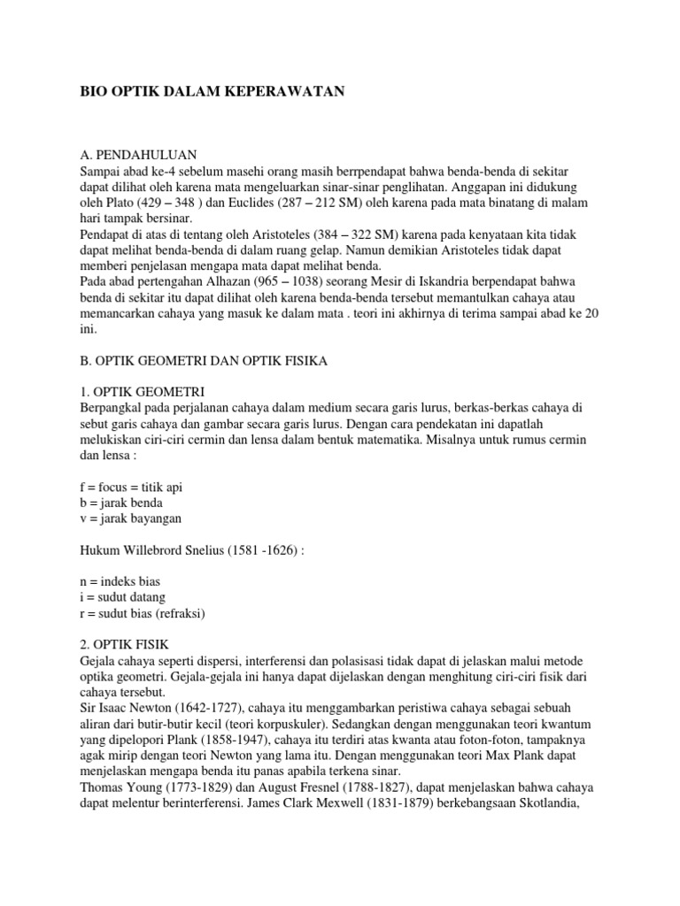 Bio Optik Dalam Keperawatan | PDF