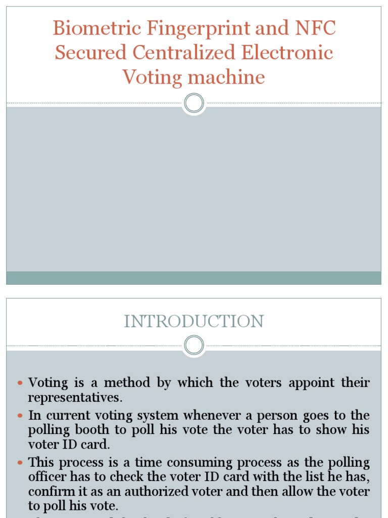 Biometric Fingerprint and NFC EVM | PDF