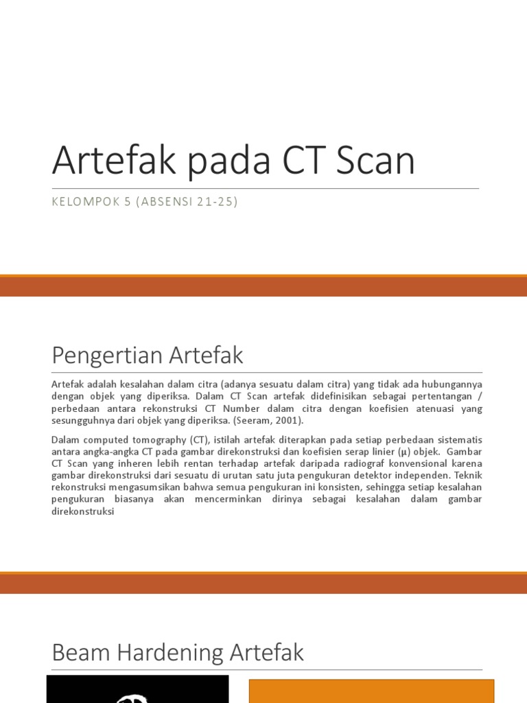 Artefak Pada CT Scan | PDF | Metode & Bahan Ajar | Teknologi & Rekayasa