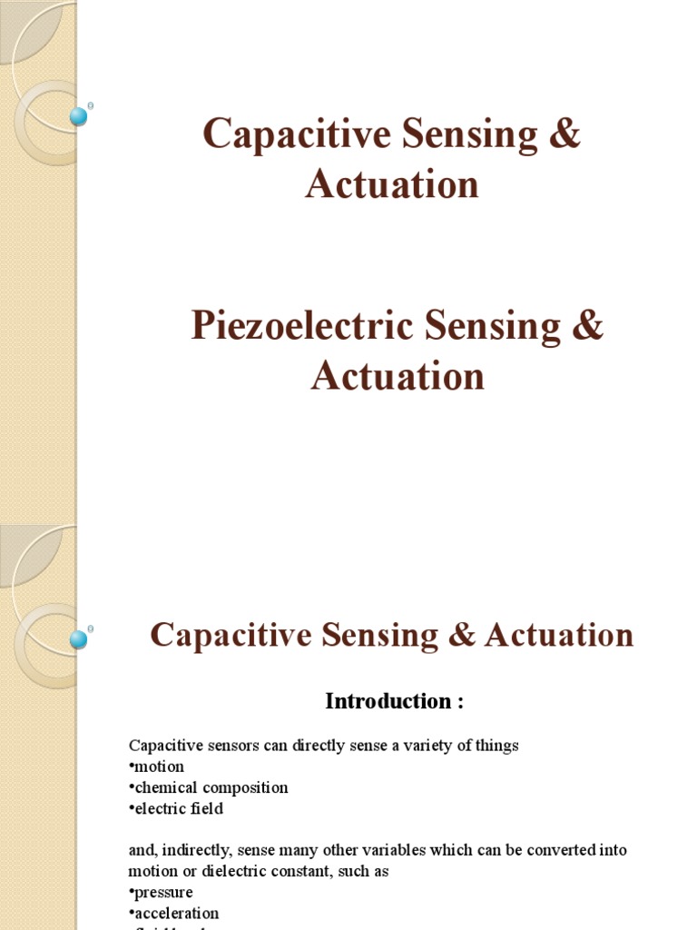 Capacitive & Piezoelectric Sensing & Actuation | Download Free PDF ...