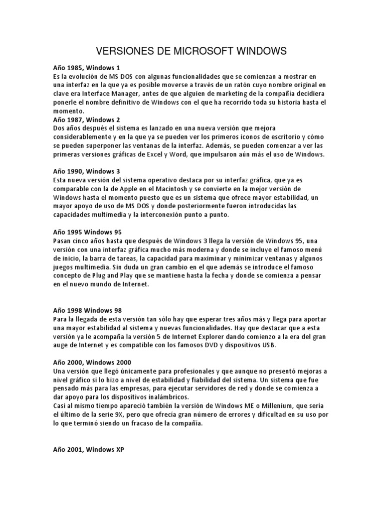 Versiones de Microsoft Windows | PDF | Microsoft Windows | Windows XP