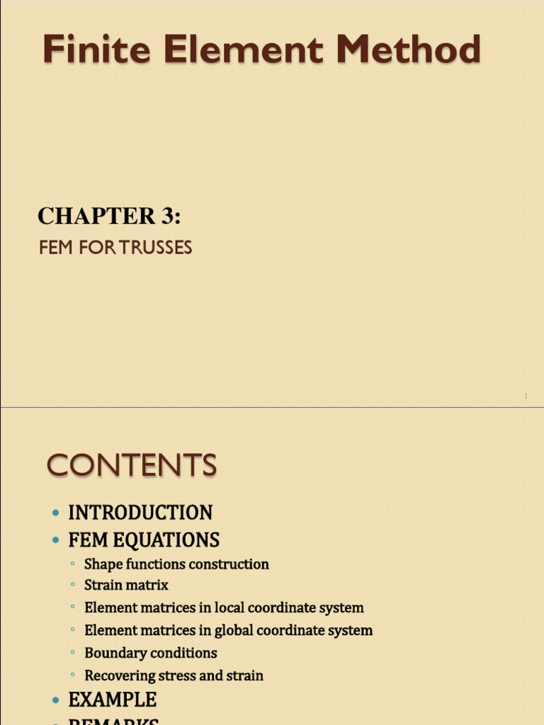Chpt03 Mabel Fem For Trusses | PDF | Finite Element Method | Truss