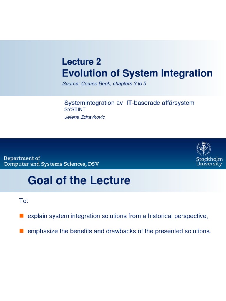 Evolution of System Integration: Systemintegration Av IT-baserade ...