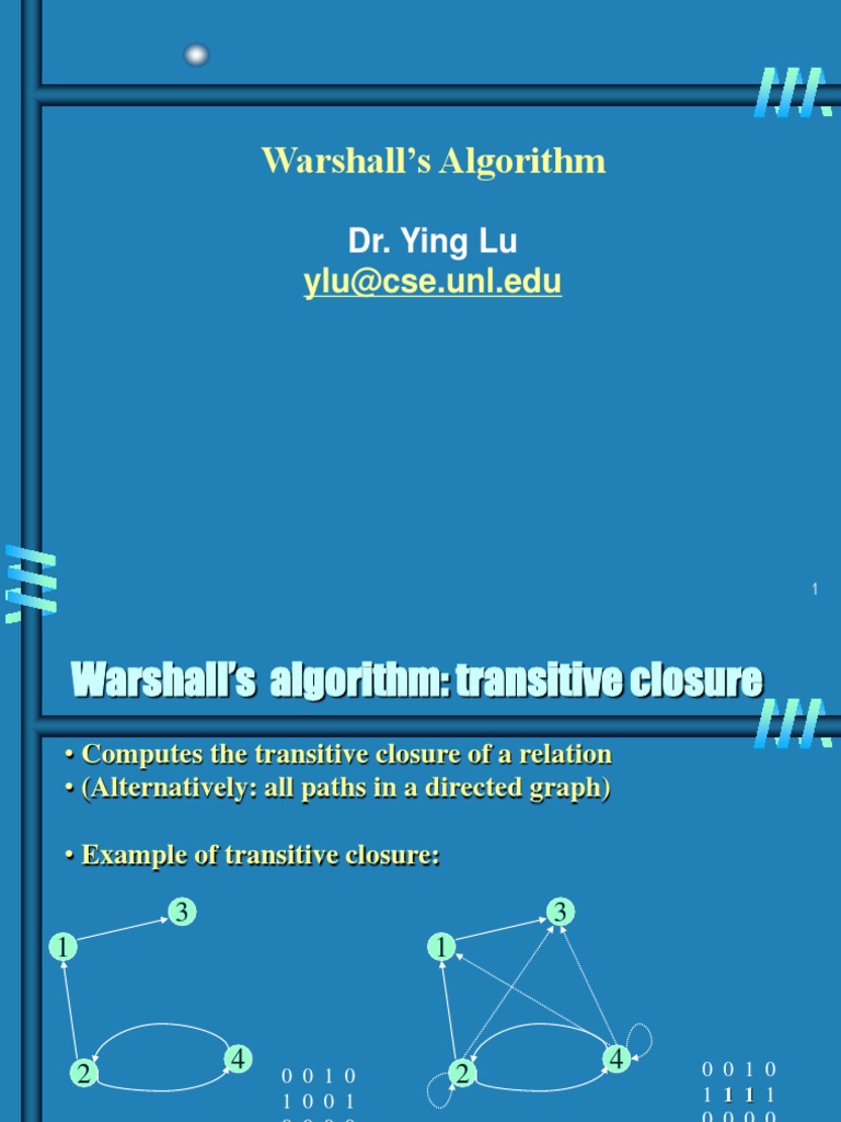 Warshalls Floyds Algorithm Pdf Theoretical Computer Science Algorithms And Data Structures