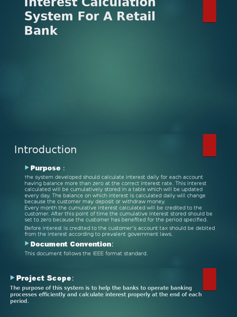 Interest Calculation System For A Retail Bank | PDF | Debits And ...