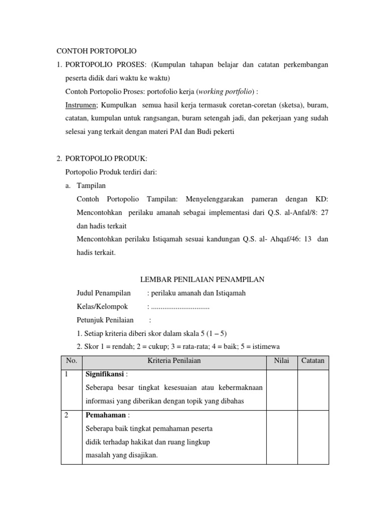Contoh Portopolio | PDF | Karier & Perkembangan