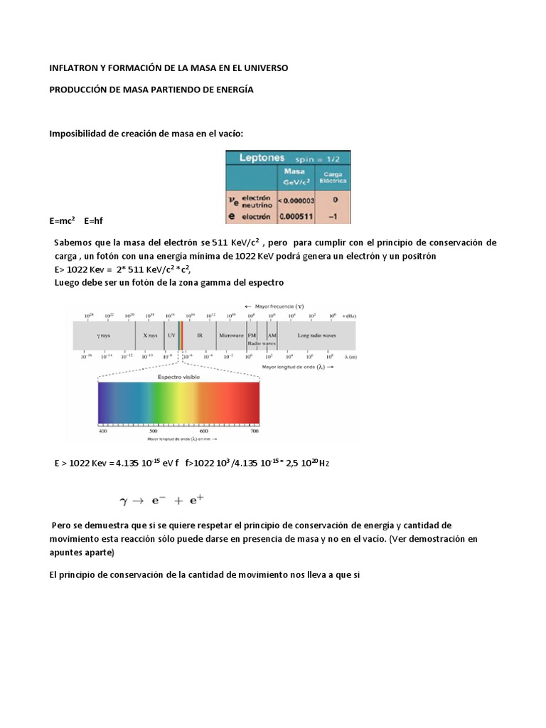 Inflatron y Formación de La Masa en El Universo | PDF | Energía oscura ...