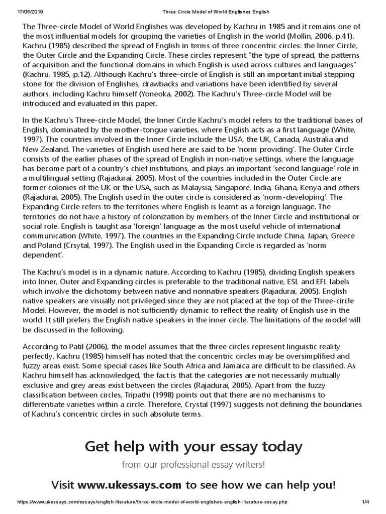 Three Circle Model of World Englishes English | PDF | Communication ...