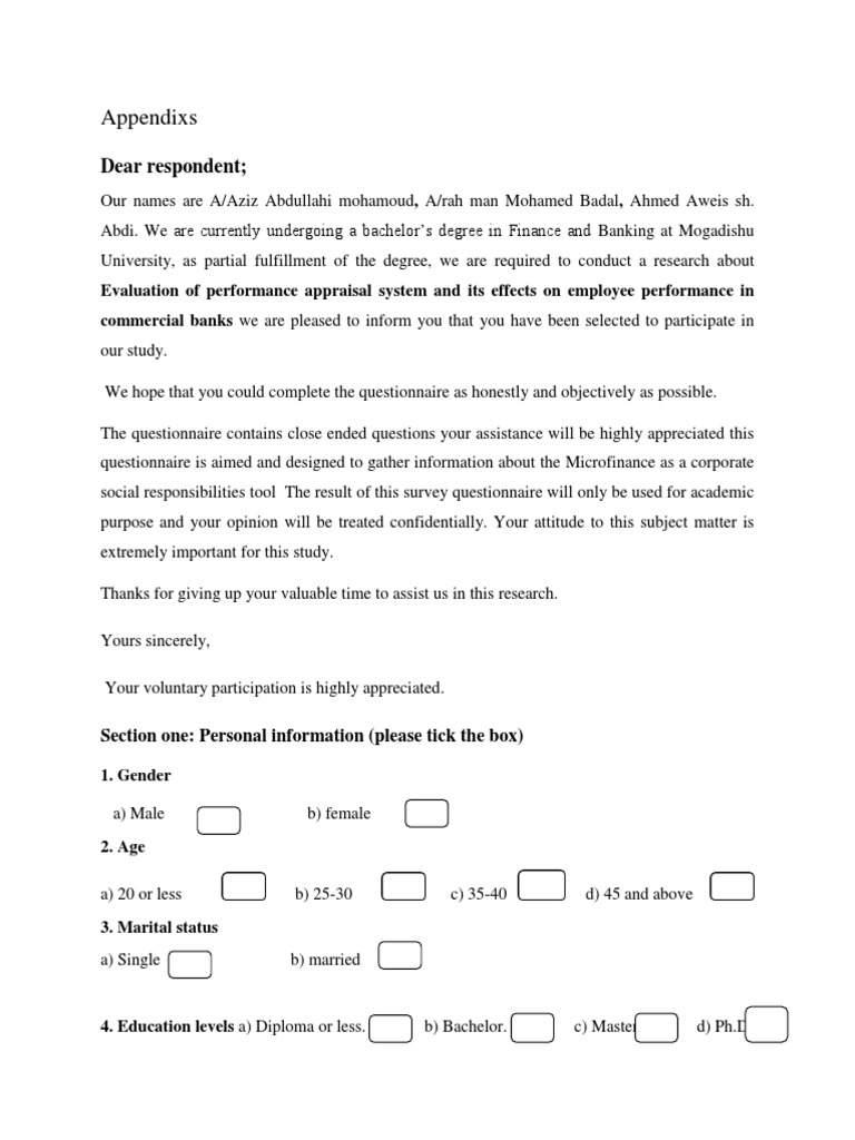Appendix | PDF | Performance Appraisal | Job Satisfaction