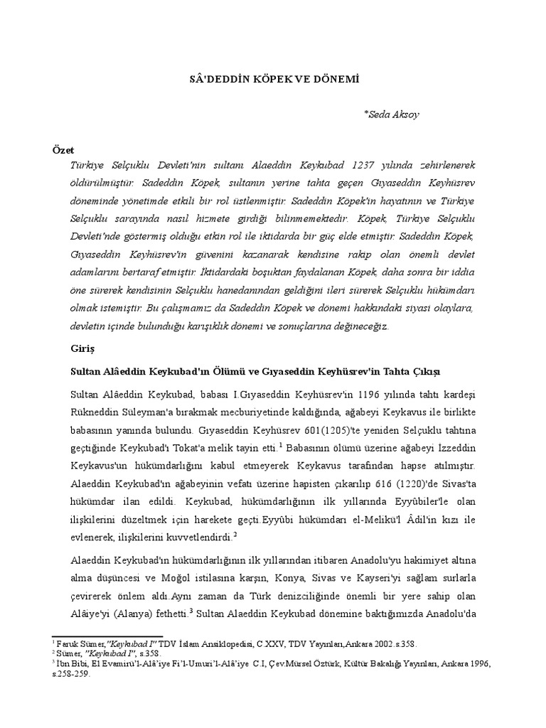 Sadeddin Köpek | PDF
