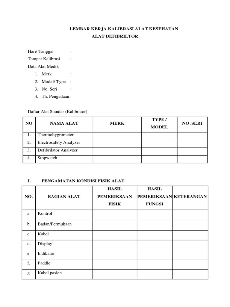 Lembar Kalibrasi | PDF